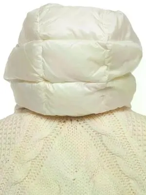 Moncler Cable-knit Zip-up Hooded Down Jacket