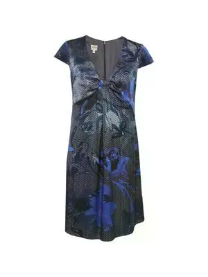 ARMANI Floral Print V-neck Midi Dress