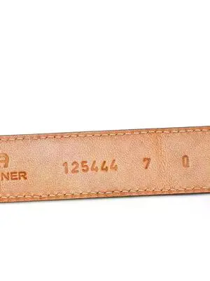 AIGNER Monogram Print Logo Buckle Belt