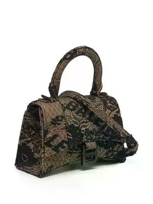Balenciaga Xs Hourglass Lace Shoulder Bag