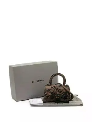 Balenciaga Xs Hourglass Lace Shoulder Bag