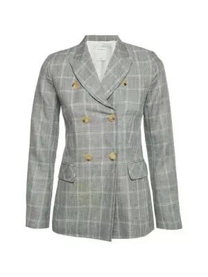 Sandro Plaid Double-breasted Blazer