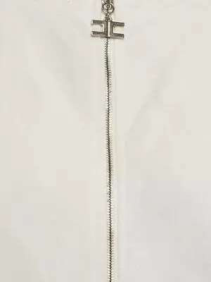 Elisabetta Franchi White Jersey Oversized Zip-front Jacket