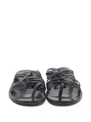 LOUIS VUITTON Patent Leather Multi-strap Thong Sandals