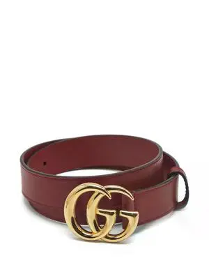 Gucci Gg Marmont Leather Belt - Red