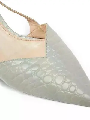 Miu Miu Croc-embossed Slingback Pumps