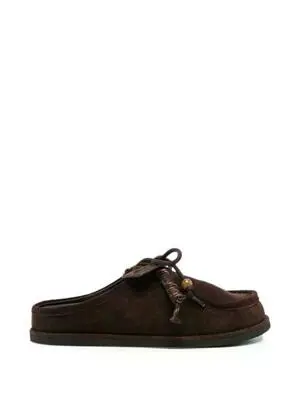 ADRIANNA FERETTI Embellished Suede Mules