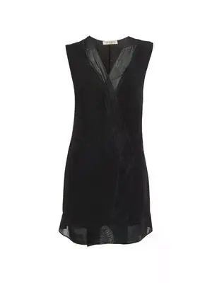 Sandro Crossover Plunge-neck Mini Dress
