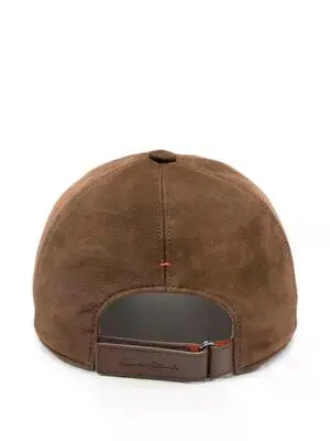 Santoni Embroidered Suede Cap
