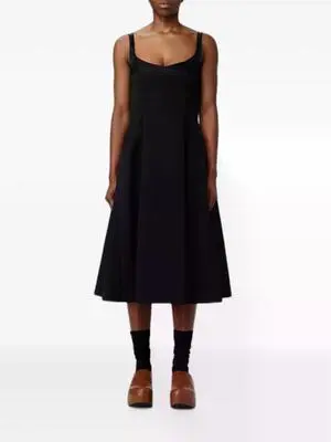 Marni Virgin Wool Frayed-edge Midi Dress