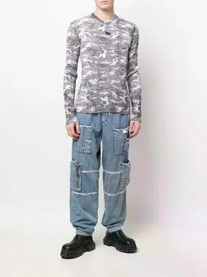 DIESEL® Wide Leg Cargo Jeans