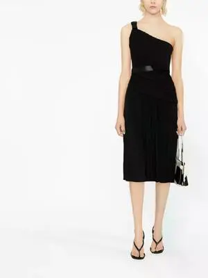 Alberta Ferretti One-shoulder Flared Midi Dress