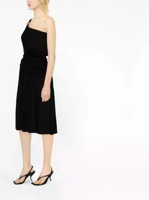 Alberta Ferretti One-shoulder Flared Midi Dress