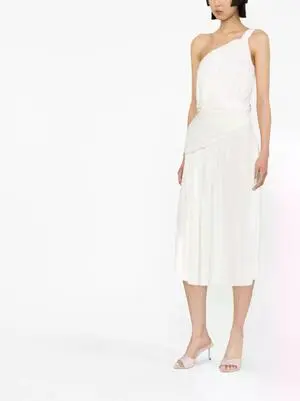Alberta Ferretti One-shoulder Flared Midi Dress