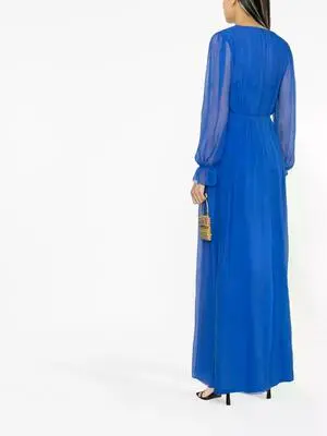 Alberta Ferretti Pleated Gown With Bow Detail