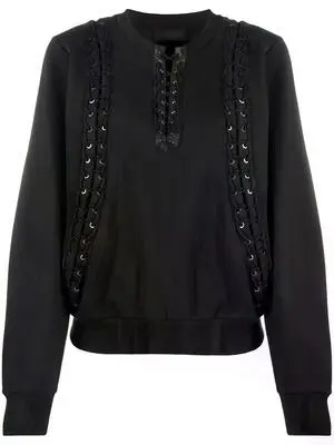 DIESEL® Lace-up Rib-trimmed Sweatshirt