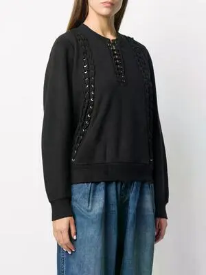 DIESEL® Lace-up Rib-trimmed Sweatshirt