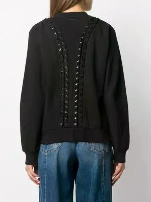 DIESEL® Lace-up Rib-trimmed Sweatshirt