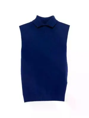 JIL SANDER Ribbed Knit Vest - Blue