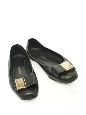 FERRAGAMO Viva Bow Ballet Flats - Black