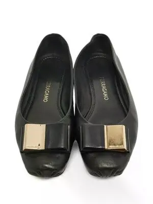 FERRAGAMO Viva Bow Ballet Flats - Black