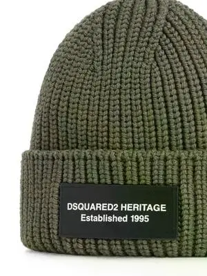 Dsquared2 Heritage Knit Beanie - Green