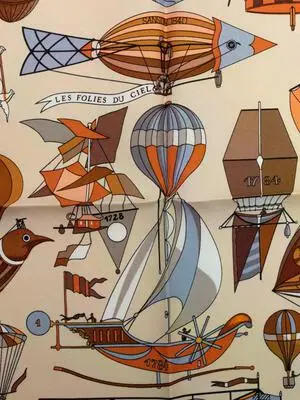 Hermès Les Folies Du Ciel' Silk Handkerchief - Neutrals