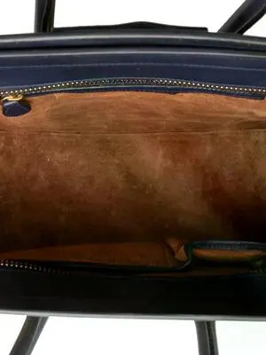 Celine Micro Tricolor Leather Luggage Tote Bag - Black