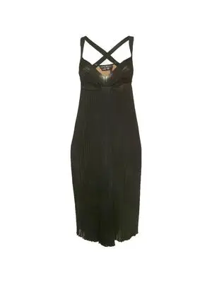 FERRAGAMO Ribbed-knit Crossover-strap Dress