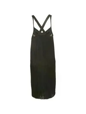 FERRAGAMO Ribbed-knit Crossover-strap Dress