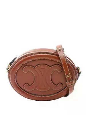 Celine Small Calfskin Cuir Triomphe Oval Crossbody Bag - Brown