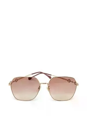 Gucci Horsebit Detail Sunglasses - Gold