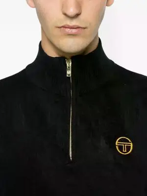 SERGIO TACCHINI Logo-embroidered Zip-neck Polo Shirt