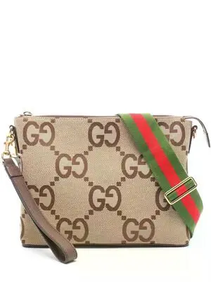 Gucci Gg Jumbo Canvas Messenger Bag - Neutrals