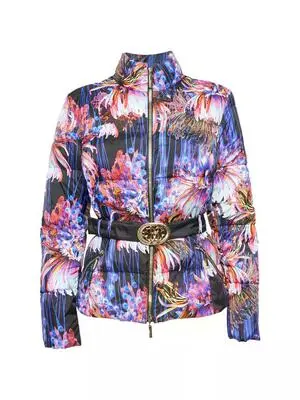 Roberto Cavalli Floral Print Quilted Puffer Jacket