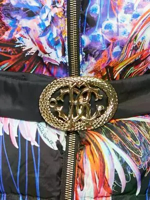 Roberto Cavalli Floral Print Quilted Puffer Jacket