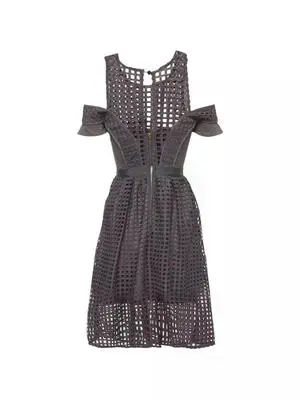SELF-PORTRAIT Grid Lace Midi Dress