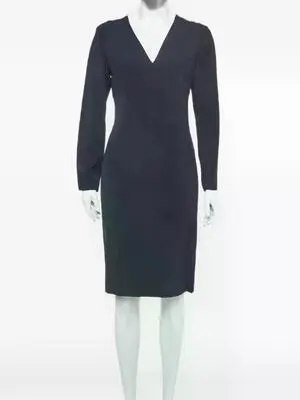 LANVIN V-neck Long Sleeve Midi Dress
