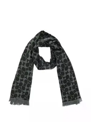 COACH VINTAGE Fringed Monogram Scarf