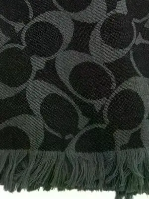 COACH VINTAGE Fringed Monogram Scarf