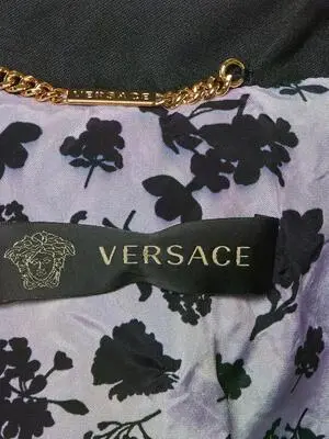 Versace Satin Cropped Zip-up Jacket