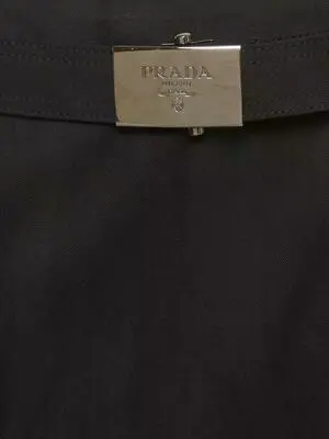 Prada Belted Gabardine Pencil Midi Skirt