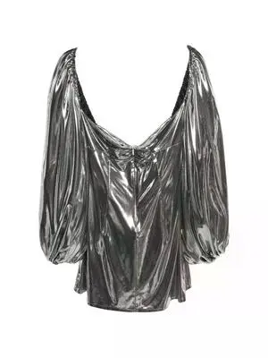 Attico Lamé Off-shoulder Mini Dress