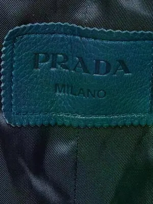Prada Cropped Leather Jacket With Contrast Panels