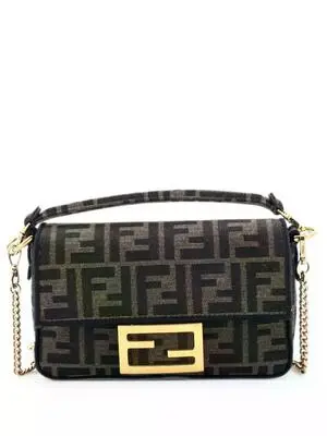Fendi Baguette Nm Bag Zucca Canvas Mini Crossbody Bag - Brown