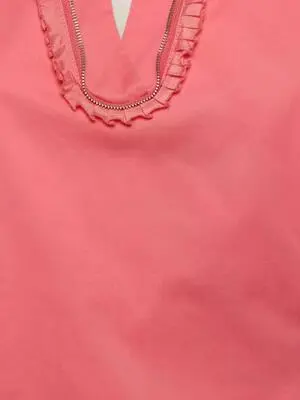 Miu Miu Ruffle-trim Midi Dress - Pink