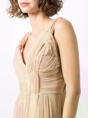 Alberta Ferretti Sleeveless Gathered Evening Dress
