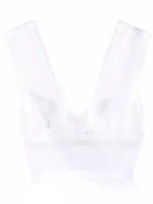 Alberta Ferretti Embroidered Cropped Top - White