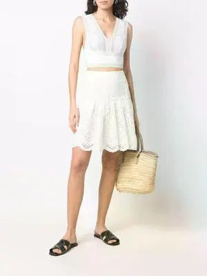 Alberta Ferretti Embroidered Cropped Top