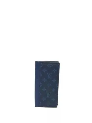 LOUIS VUITTON 2020 Monogram Taigarama Brazza Bifold Wallet Long Wallets - Blue